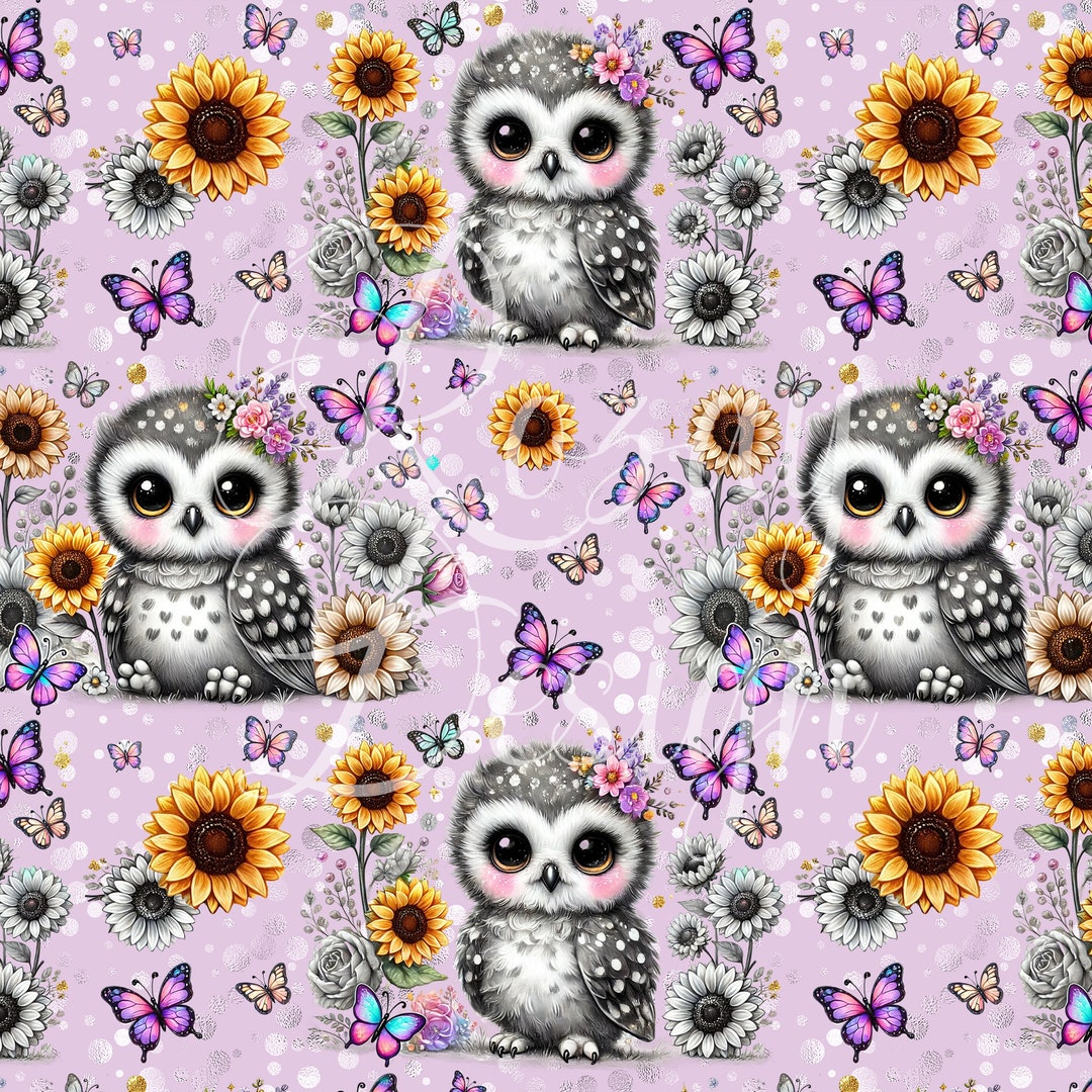 Cute Owls | Seamless Patterns | Instant Download | Printable Digital ...