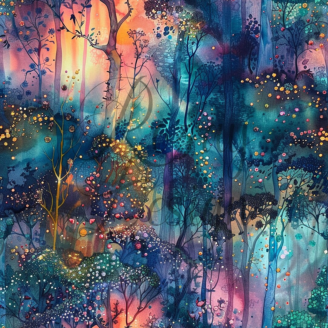 Enchanted Forest | Seamless Patterns | Instant Download | Printable ...