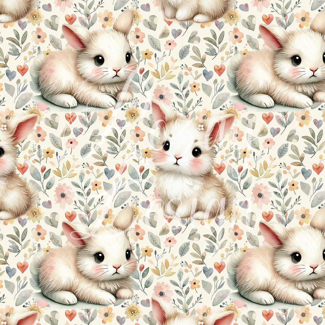 Cute Bunny | Seamless Patterns | Instant Download | Printable Digital ...