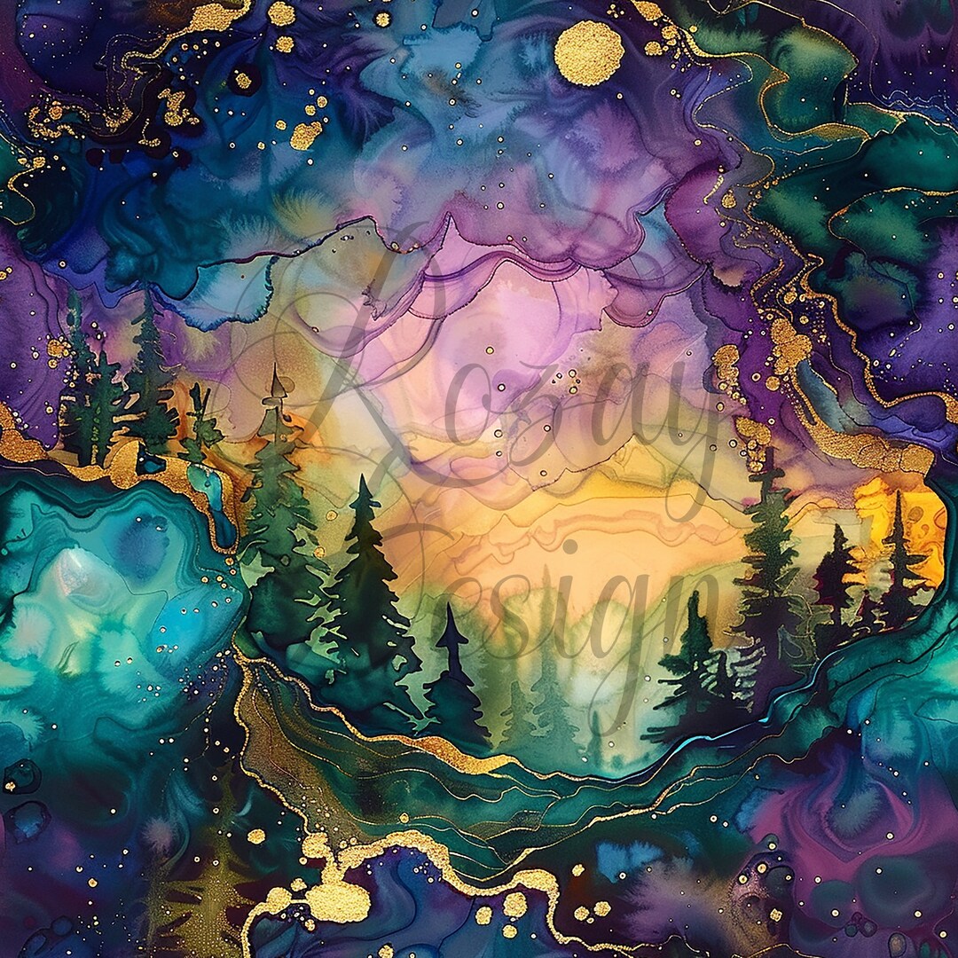 Alcohol Ink Forest | Seamless Patterns | Instant Download | Printable ...