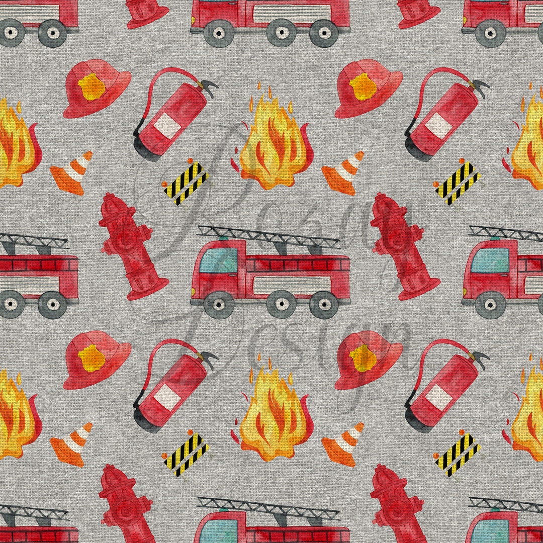Firetrucks | Firefighter | Seamless Patterns | Instant Download ...
