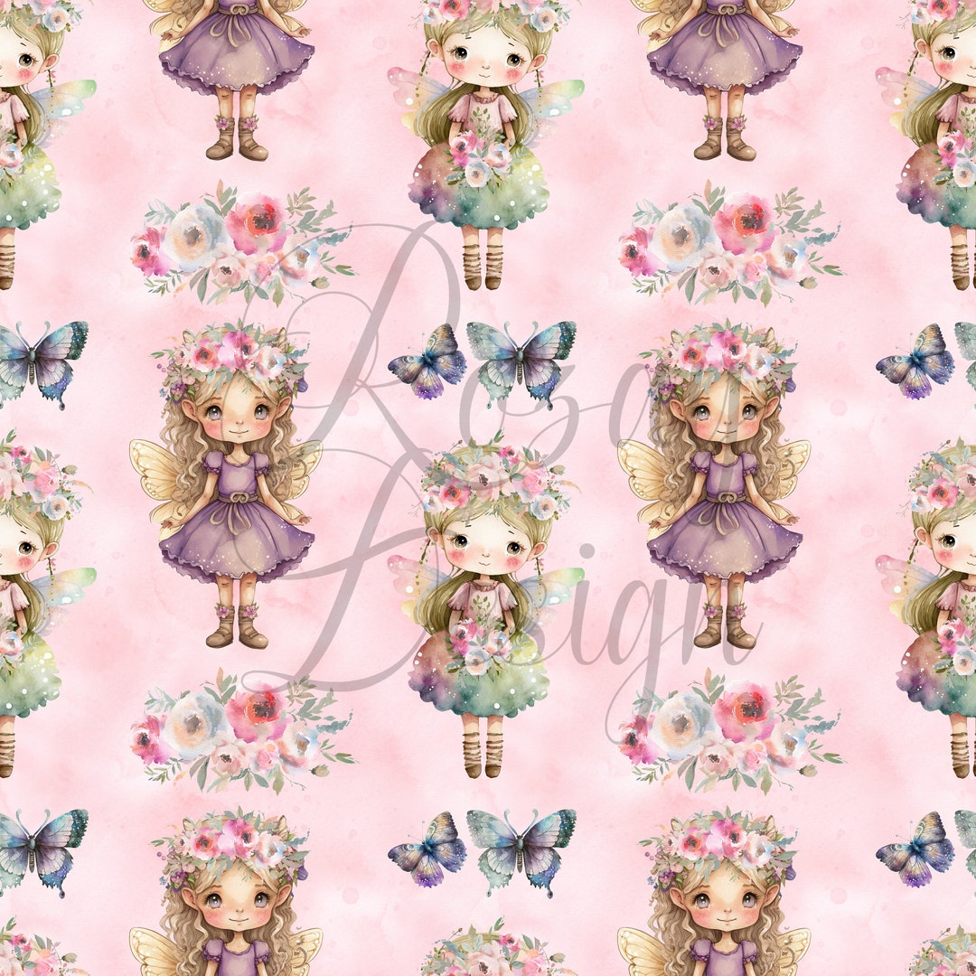Fairies | Floral | Seamless Patterns | Instant Download | Printable ...
