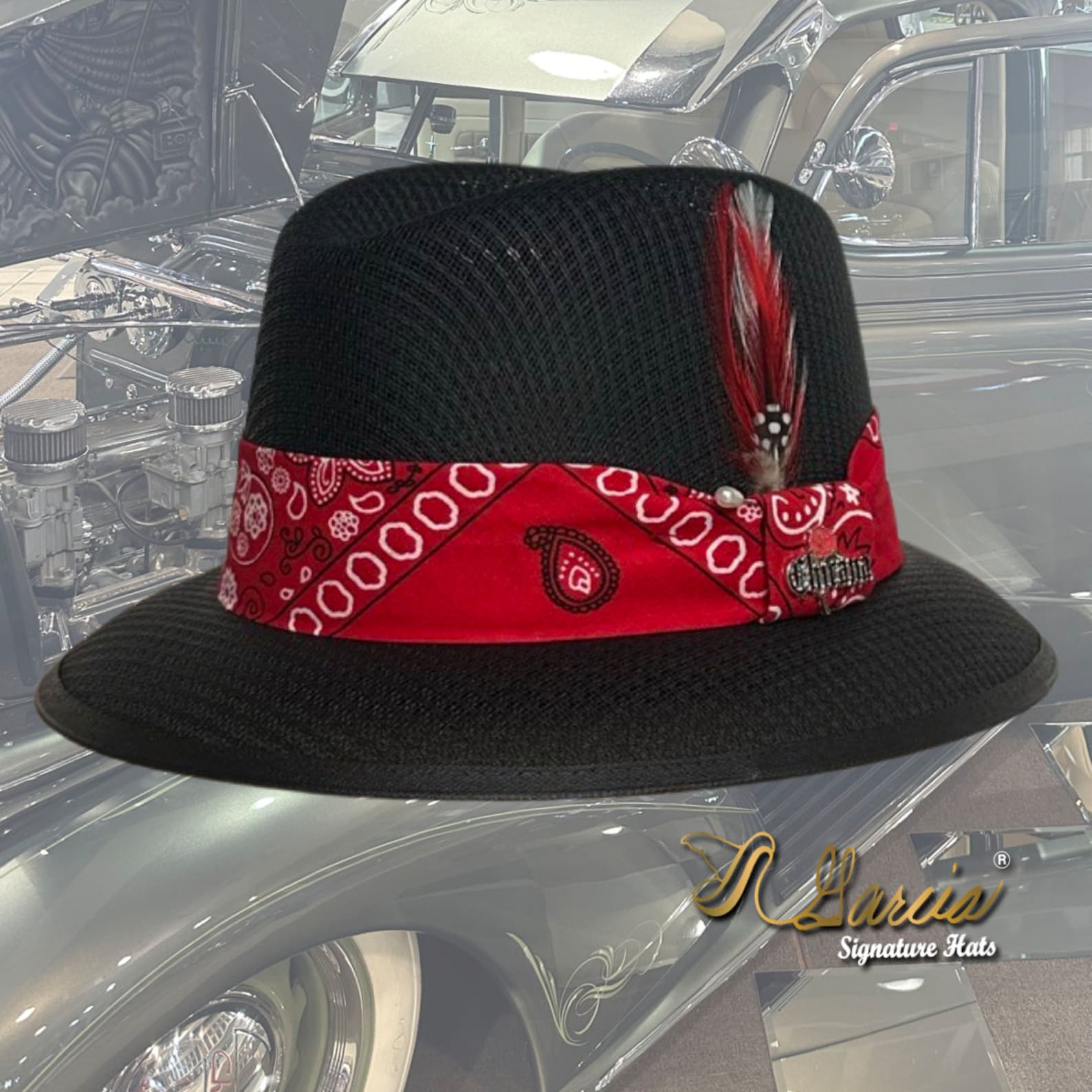 Classic Black Lowrider Derby W/ Bandana Garcia Signature Hat - Etsy