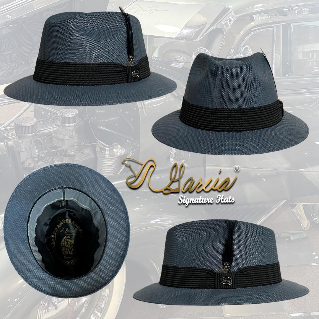 Dark Gray Golden Line Short Brim Fedora Garcia Signature Hat - Etsy
