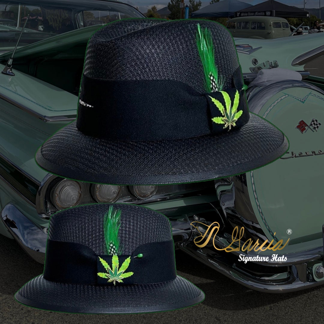 Black Lowrider Derby W/ Leaf Hat Pin Garcia Signature Hat - Etsy