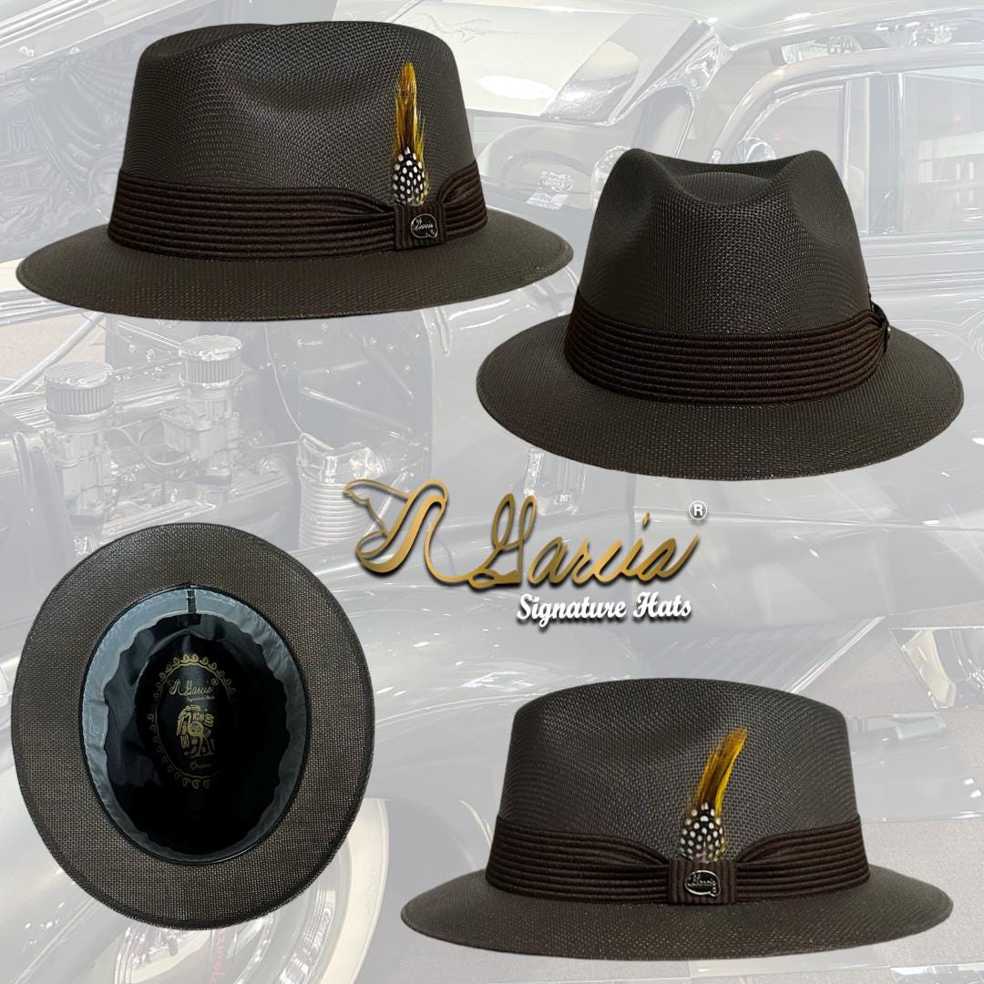 Brown Golden Line Short Brim Fedora Garcia Signature Hat - Etsy