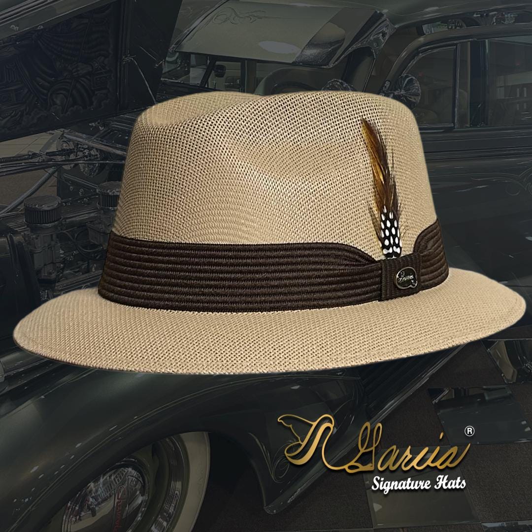 Mocha Golden Line Short Brim Fedora Garcia Signature Hat - Etsy