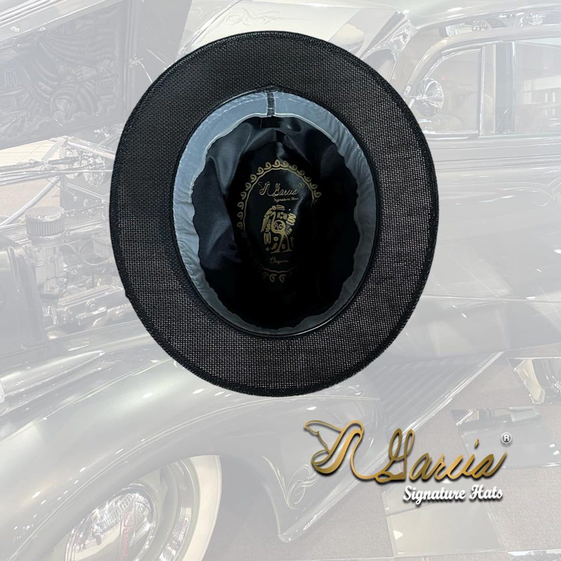Black Golden Line Short Brim Fedora — García Signature Hat | Non ...