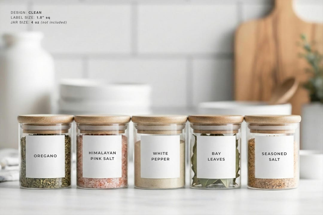 Spice Labels (clean Design) • Minimalist Spice Tags • Personalized ...
