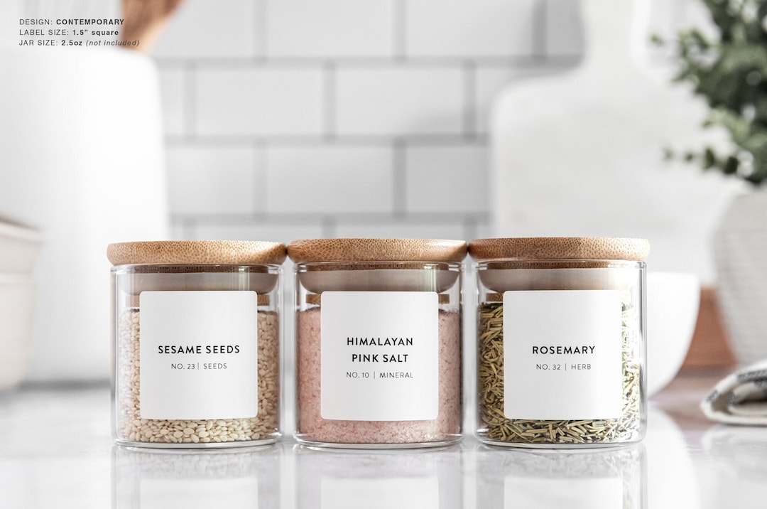 Spice Labels contemporary Design Customization Available Water ...