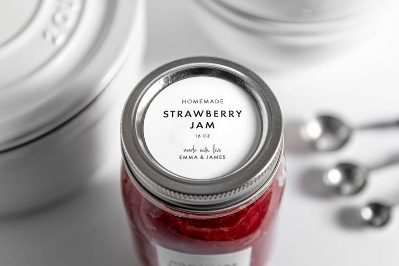 Jam Canning Labels (modern Design) • Minimalist Personalized Mason Jar ...