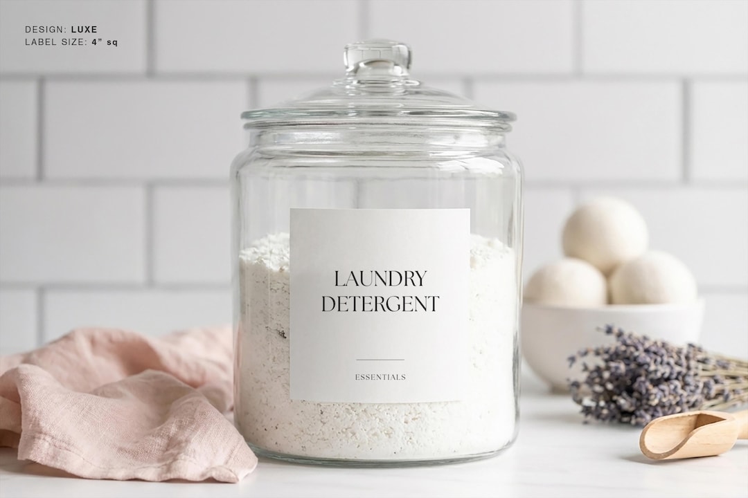 Laundry Labels (luxe Design) • Minimalist Personalized Detergent ...