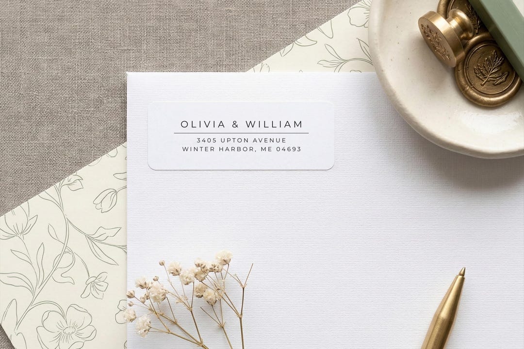 Modern Clean Return Address Labels • Minimalist Address Labels • Custom ...