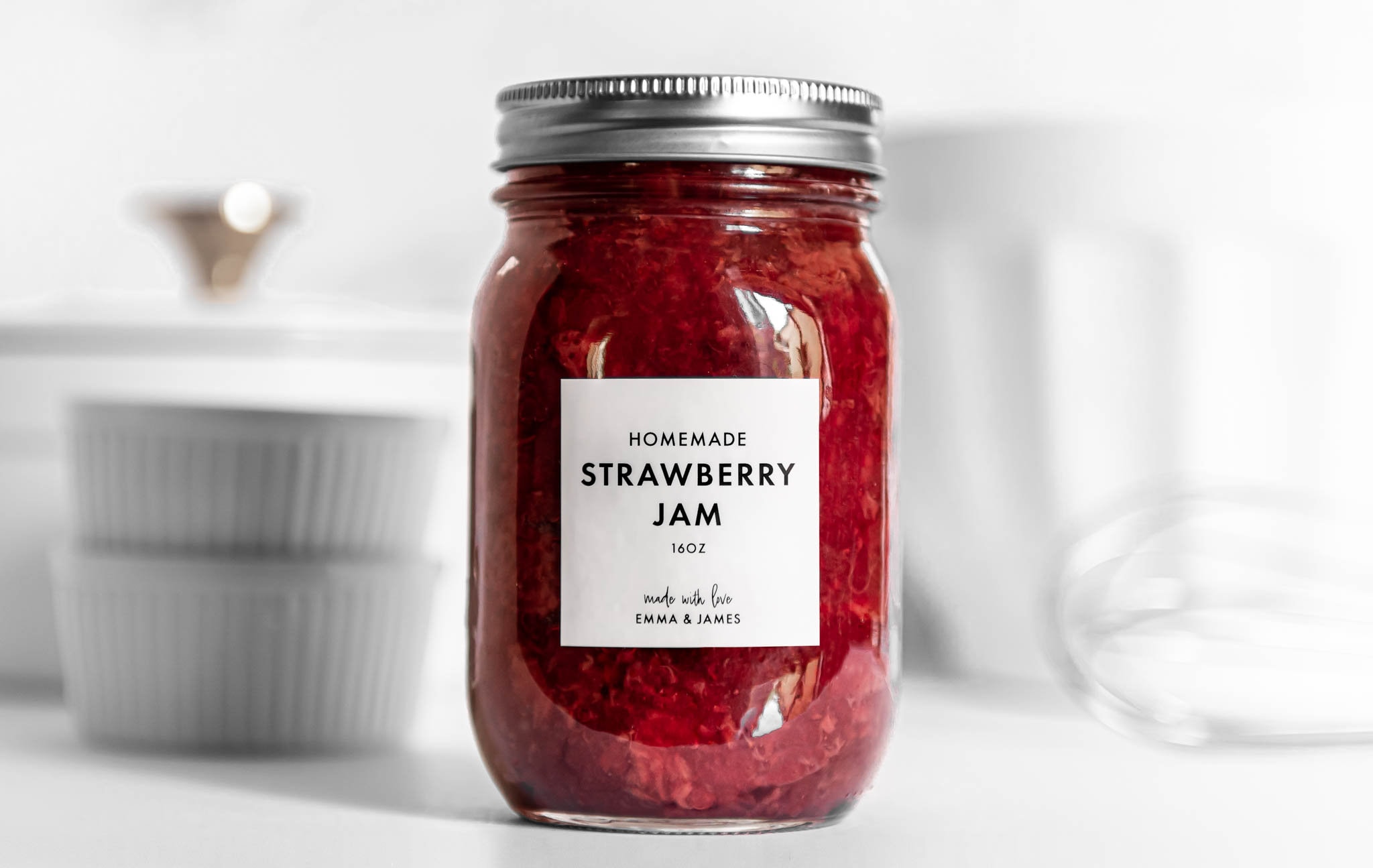 Jam Canning Labels (modern Design) • Minimalist Personalized Mason Jar ...