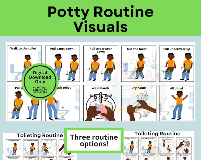 Boy Potty Training Visual I Potty Trainingi Visual Aid I Autism I ...