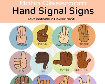 Hand Signals for Classroom Management - Etsy