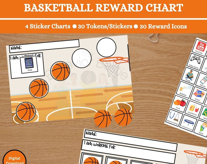 PRINTABLE PERSONALIZED Incentive/reward Behavior Chart - Basketball ...