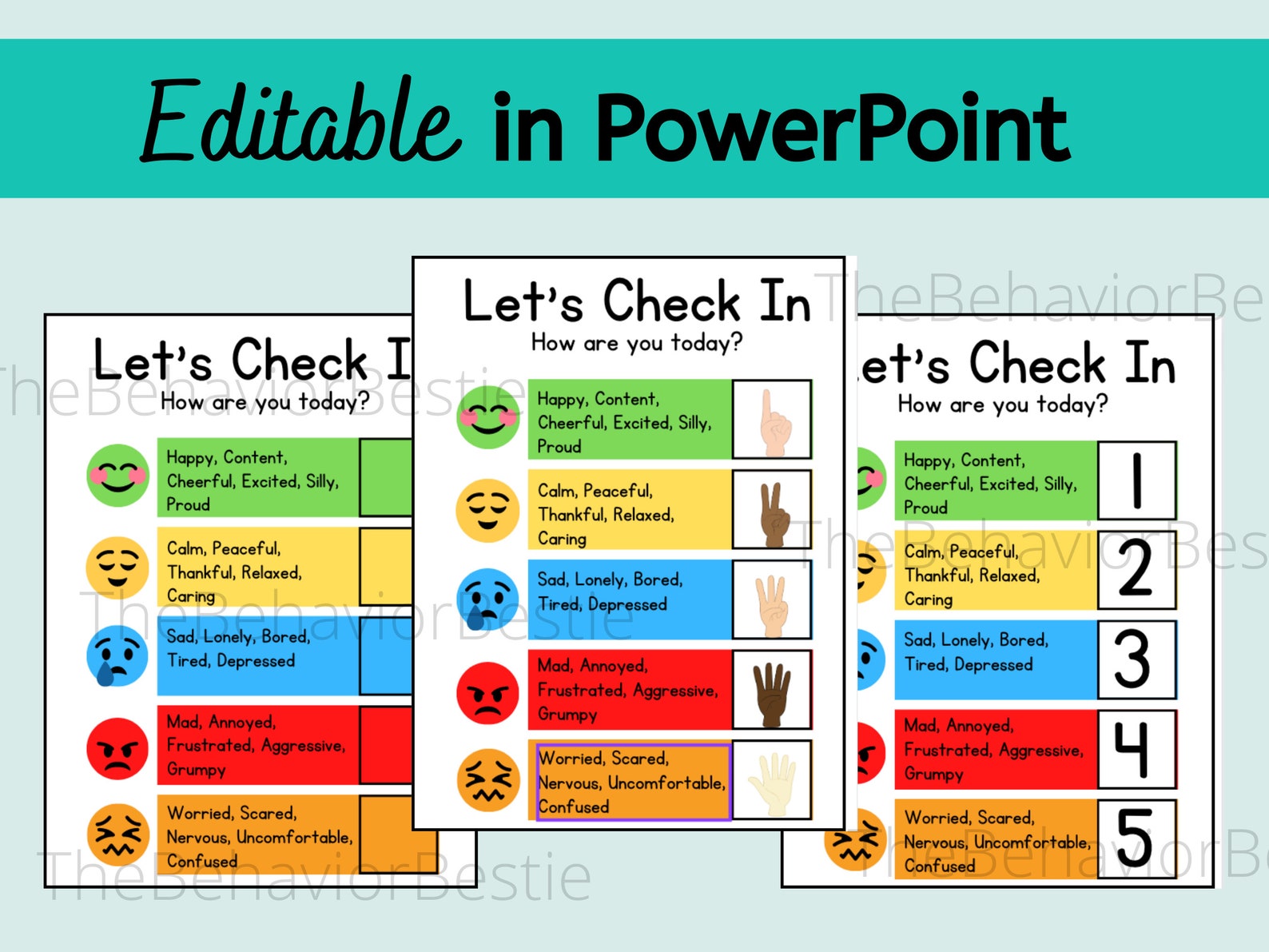 Editable Emotions Check-in Feelings Check in Daily - Etsy