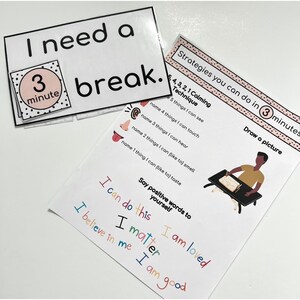 Classroom Break Cards: Calm Down Corner Visuals (digital Download) - Etsy