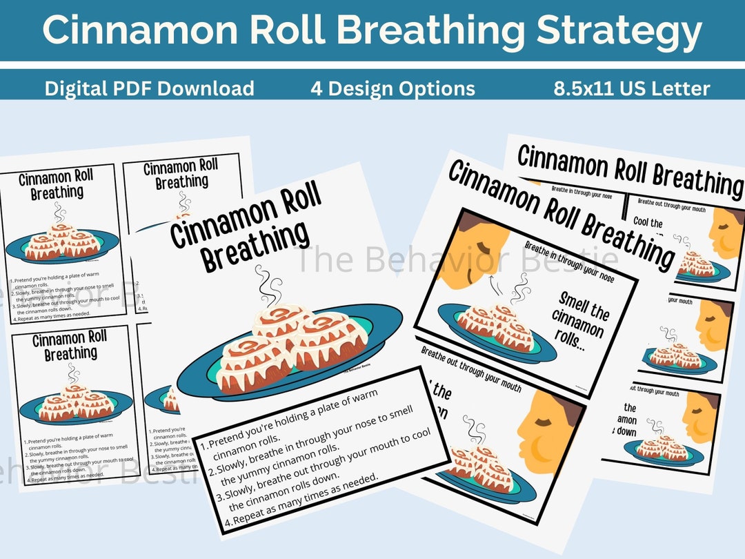 Cinnamon Roll Breathing Strategy | Coping Skills| Breathing Visual for ...