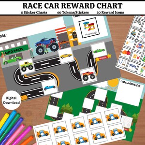 Reward Chart Race Care Theme, Race Car Potty Chart, Race Car Behavior ...