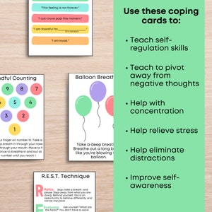 Emotional Regulation Cards for Kids: Coping Skills & Calming Techniques ...