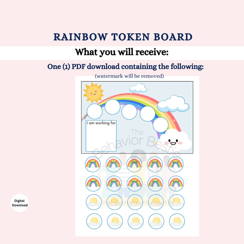 Rainbow Token Board, Rainbow Reward Chart for Kids, Autism Visual ...