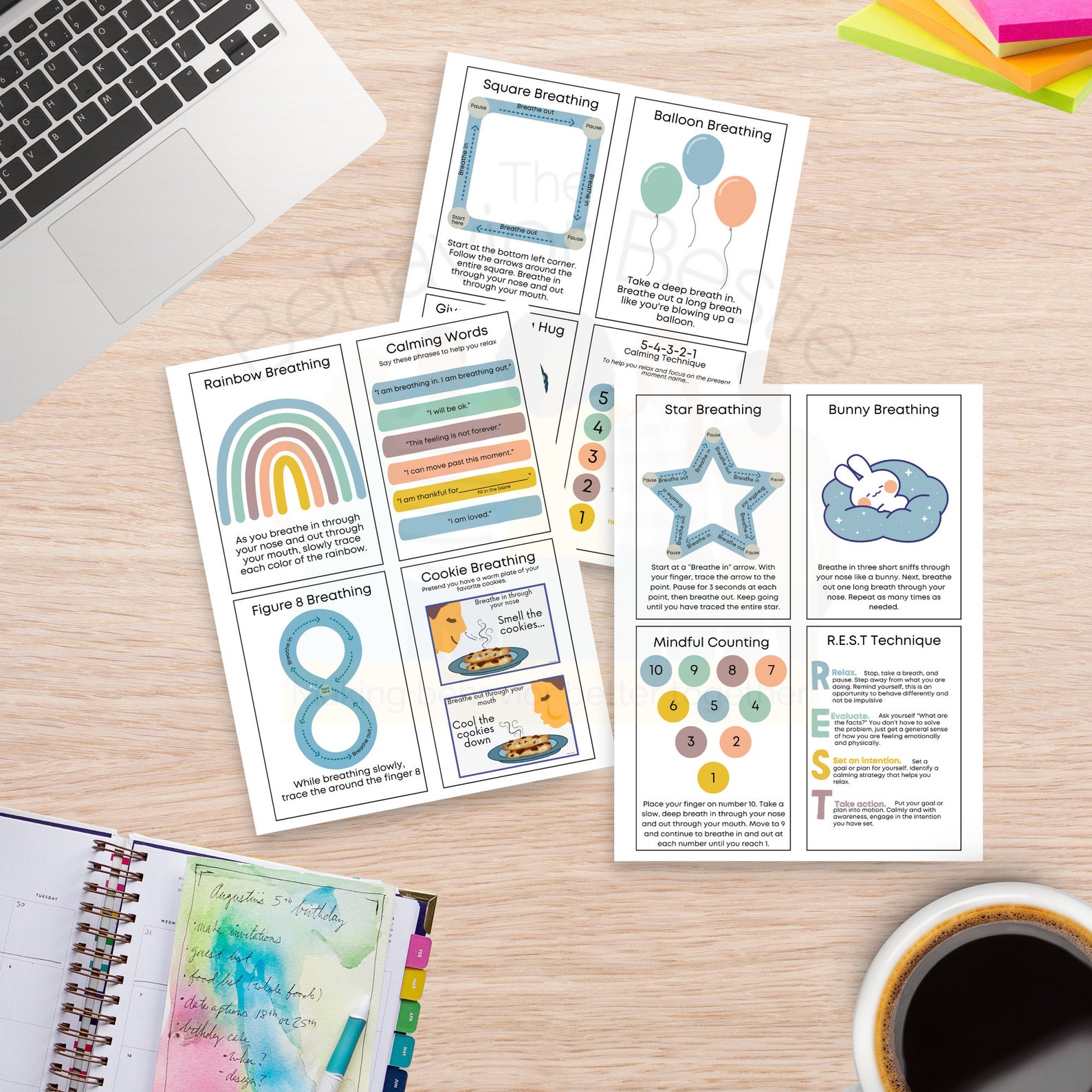 Self Regulation Cards for Kids, Anxiety Coping Cards, Flashcards for ...