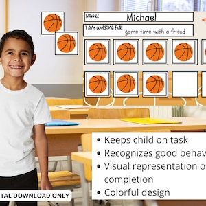 Basketball Token Board: Printable Reward Chart (digital Download) - Etsy