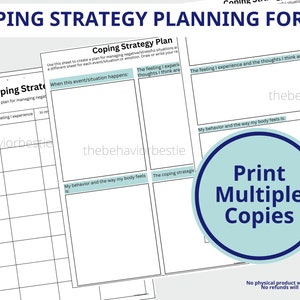 Coping Skills Worksheet: Strategies Planning Form (digital Download) - Etsy