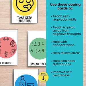Coping Skills Cards for Kids: Stress Management, Emotional Regulation ...