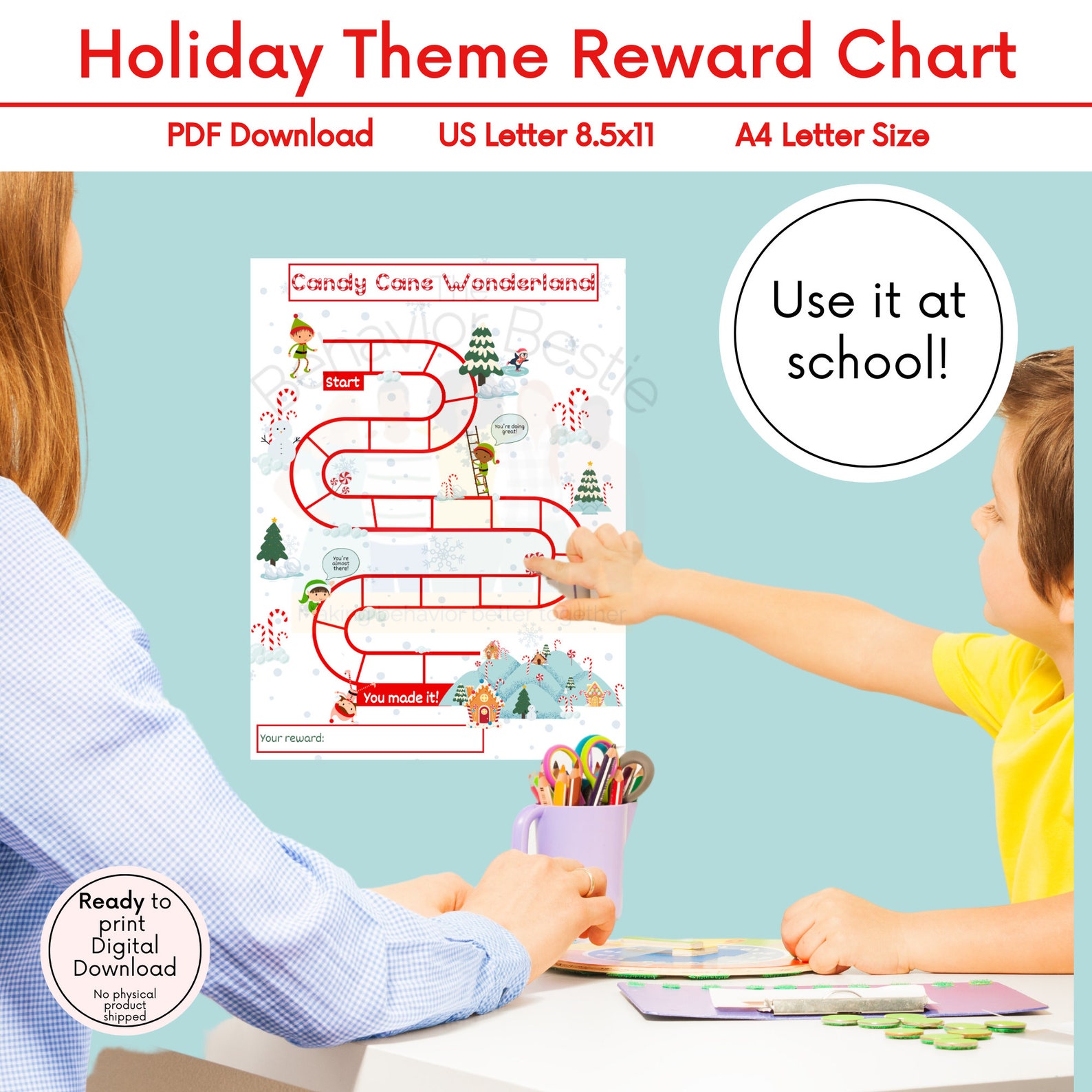 Christmas Reward Chart: Holiday Behavior Tracker (digital Download) - Etsy