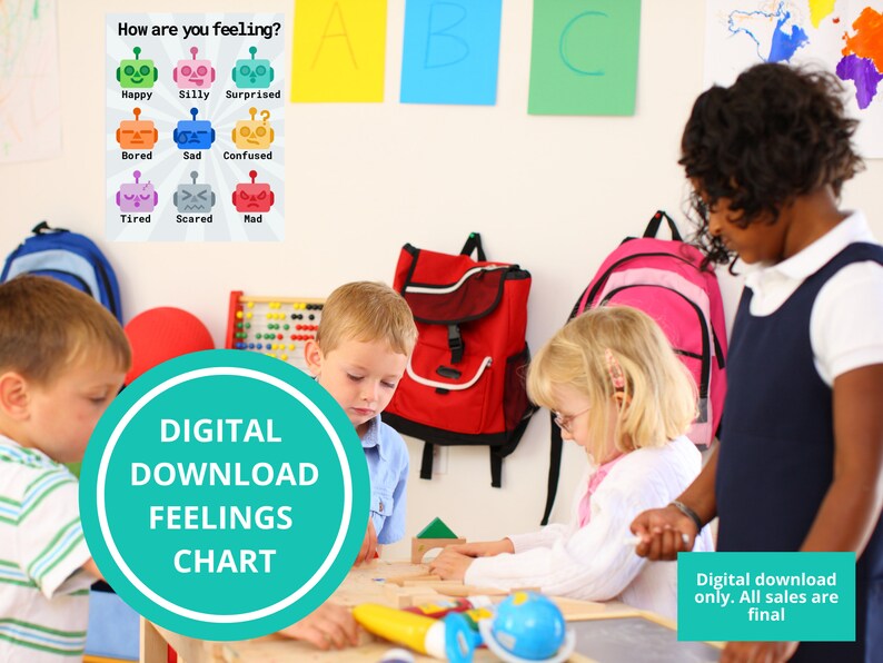 Robots Feelings Chart Printable Emotions Chart Robot Emotions Chart ...