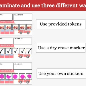 Fire Truck Sticker Chart | Fire Truck Token Board Behavior Management ...