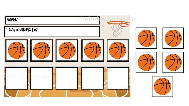 Basketball Token Board/digital Reward Chart/instant Download Token ...