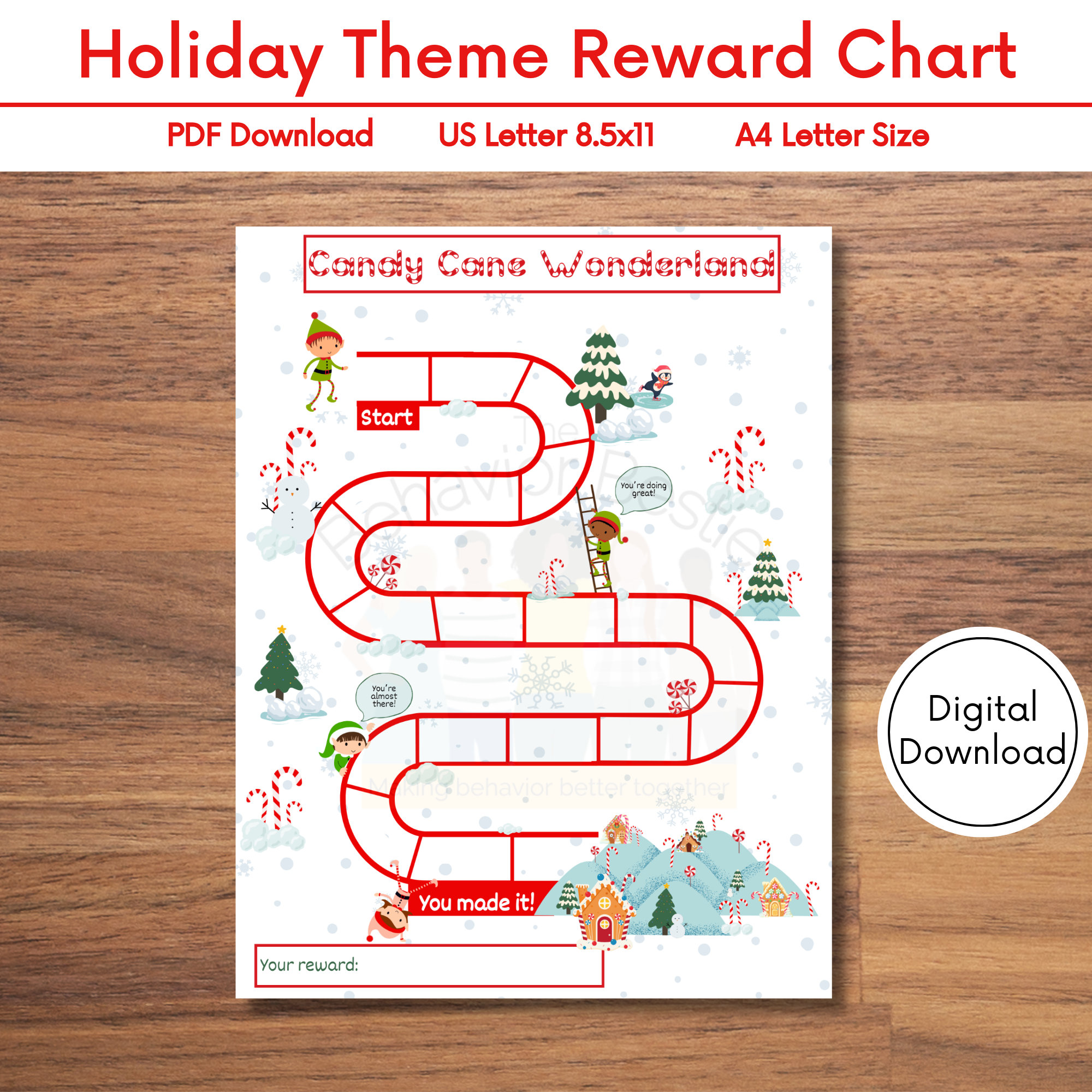 Reward Chart Christmas Printable Behavior Chart Download for - Etsy