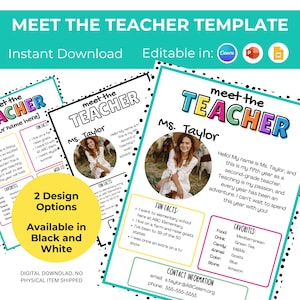 Editable Meet the Teacher Template: Canva, Google Slides, Powerpoint ...