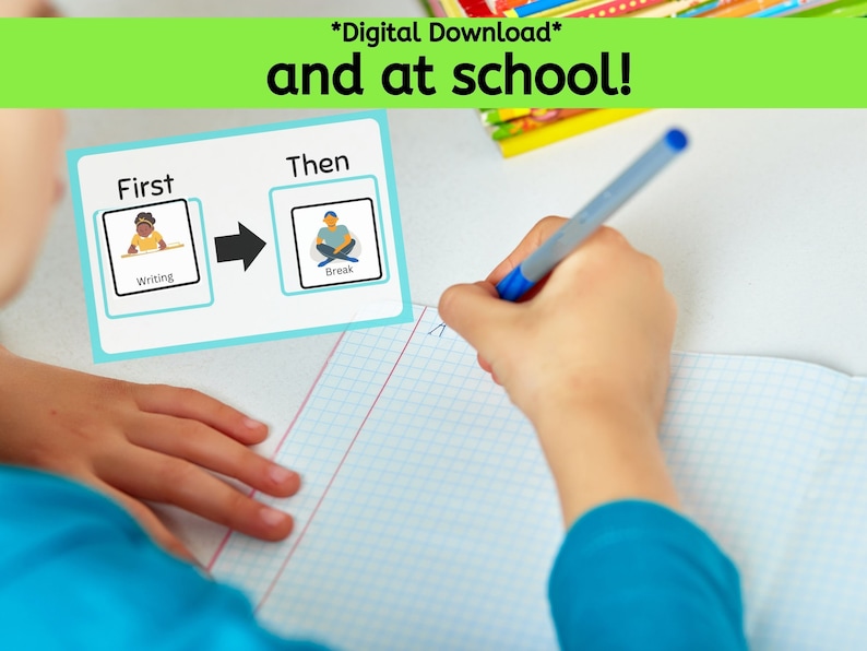 First Then Board Visual Schedule Visual Support Behavior - Etsy