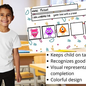 Cute Monsters Token Board/digital Reward Chart/instant Download Token ...