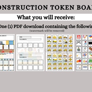 Printable Construction Token Board | Construction Sticker Chart ...