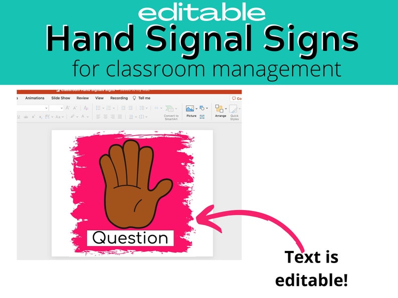 Editable Classroom Hand Signal Signs: Management Tools (powerpoint) - Etsy