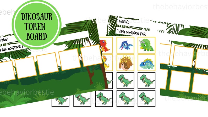 Dinosaur Token Board/dinosaur Reward Chart/printable Token Board ...