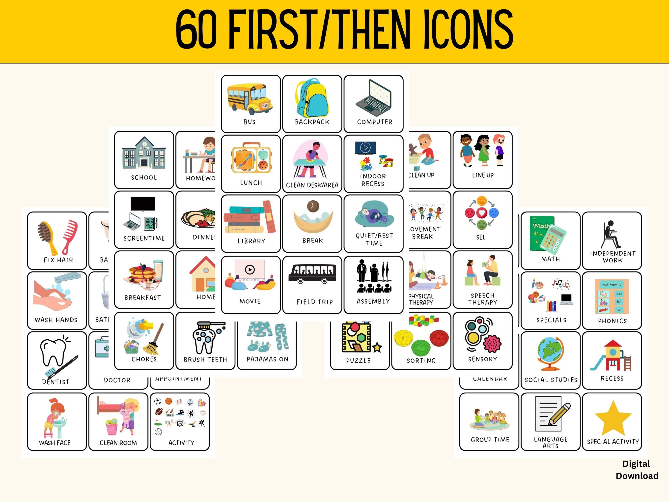 First-then Board W/ Tokens Now Next Board Autism Visual - Etsy UK