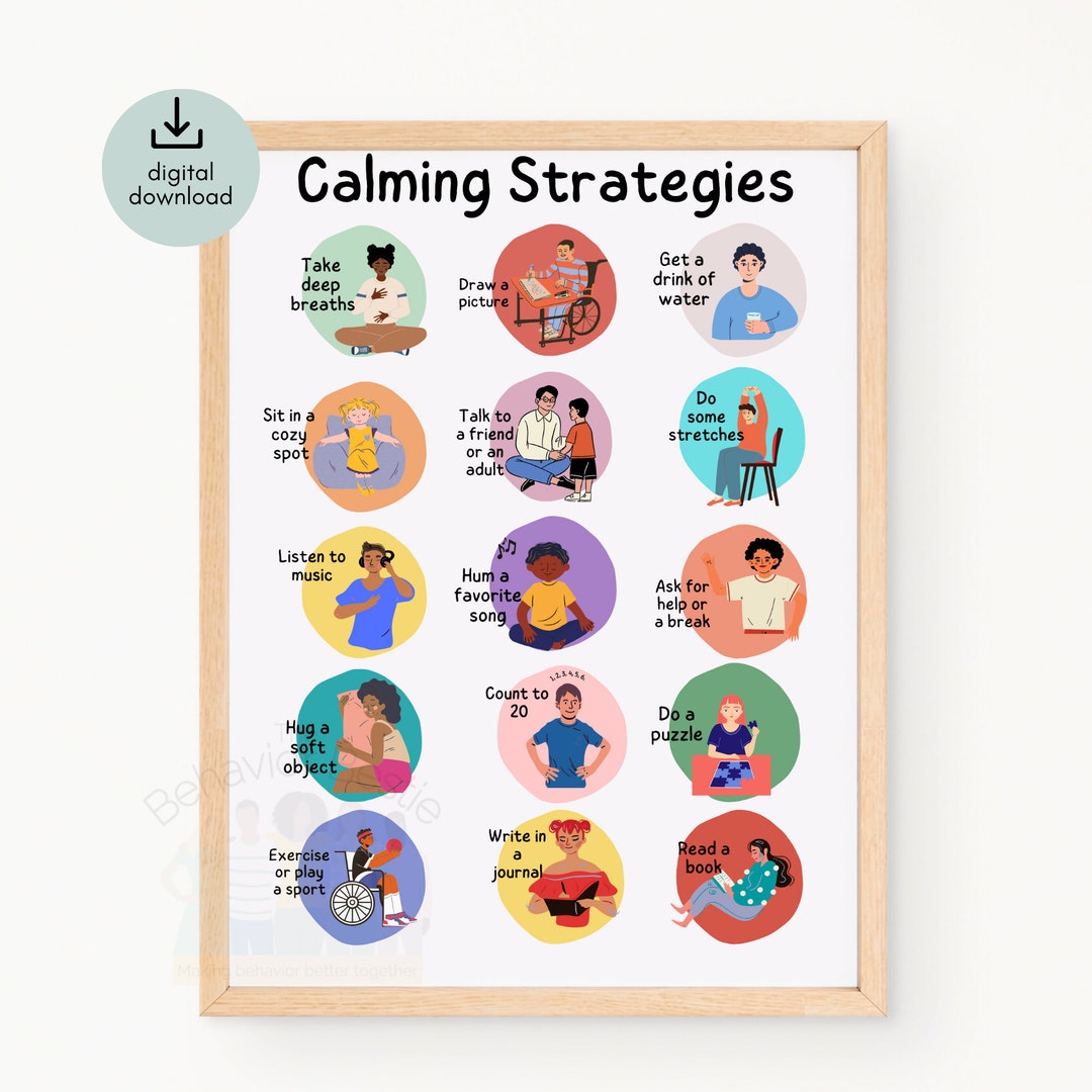 Calming Strategies Poster: Coping Skills, Anxiety Relief (PDF) - Etsy