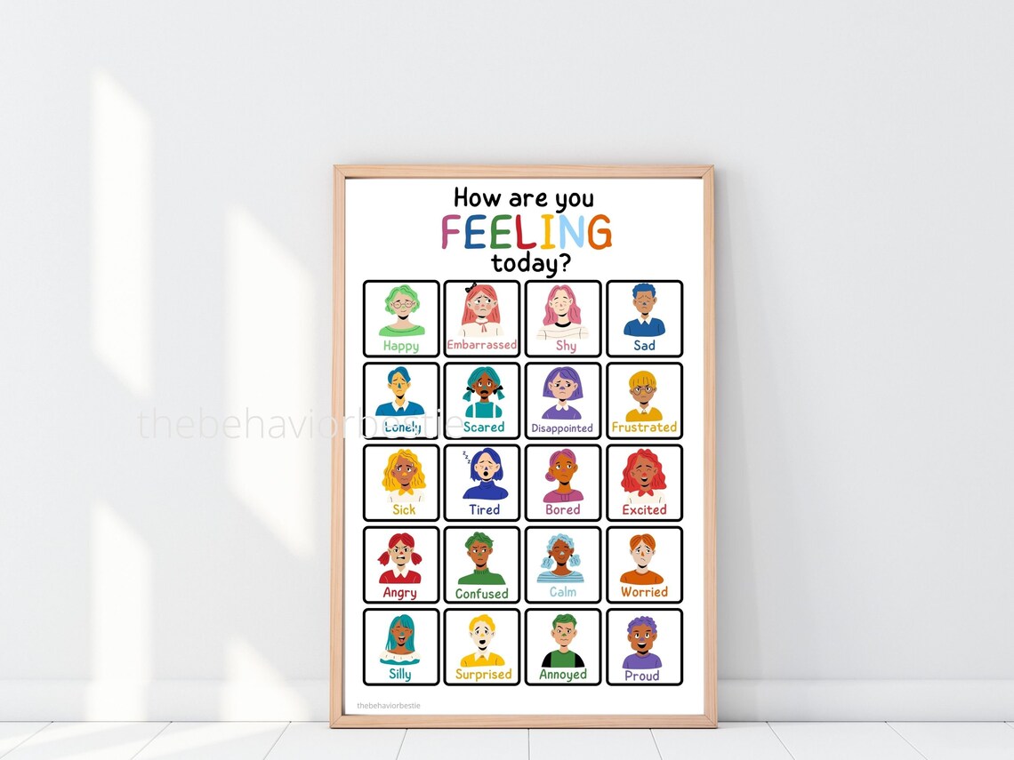 Digital Feelings Poster Printable Emotions Poster Calm Down Corner Cozy ...