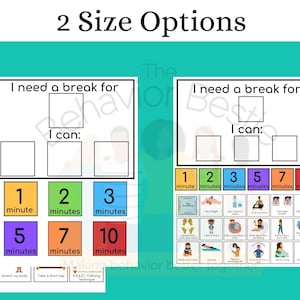 I Need a Break Visual: Self-regulation Cards for Kids (PDF Download) - Etsy