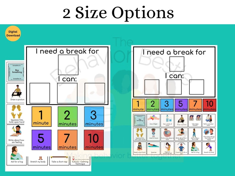 Autism Break Card: Visual Support, Calming Strategies (PDF Pattern) - Etsy