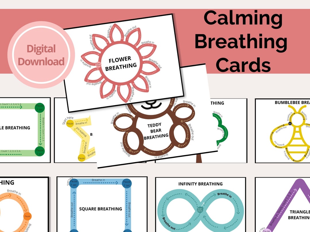 Calming Breathing Exercises | Mindfulness Breathing Cards | Finger ...