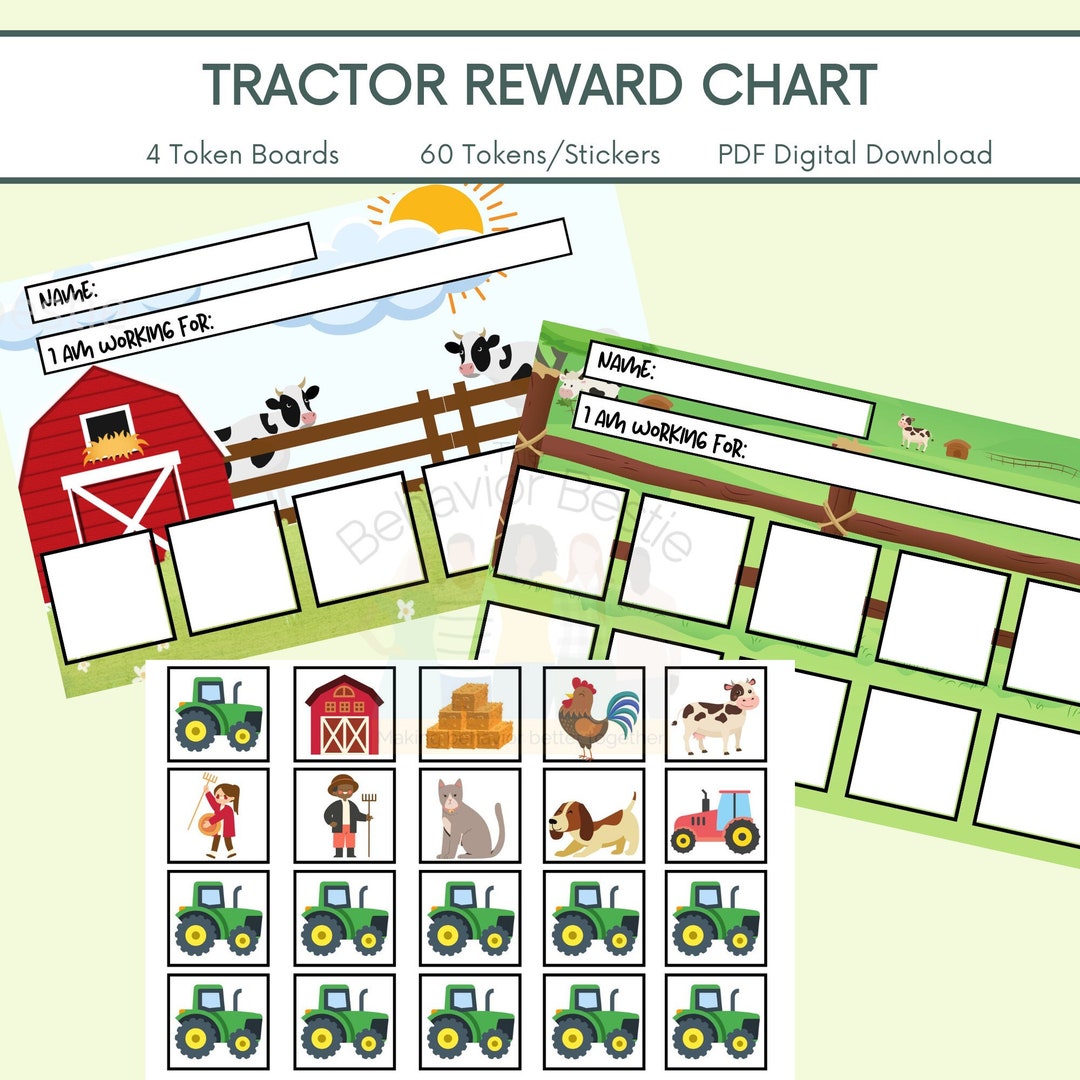 Tractor Sticker Chart | Farm Reward Chart | Tractor Reward Chart | Farm ...