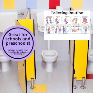 Printable Girl Potty Routine | Visual Toileting Routine | Bathroom ...